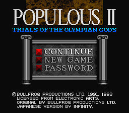 SNES | Populous II Trials of the Olympian Gods